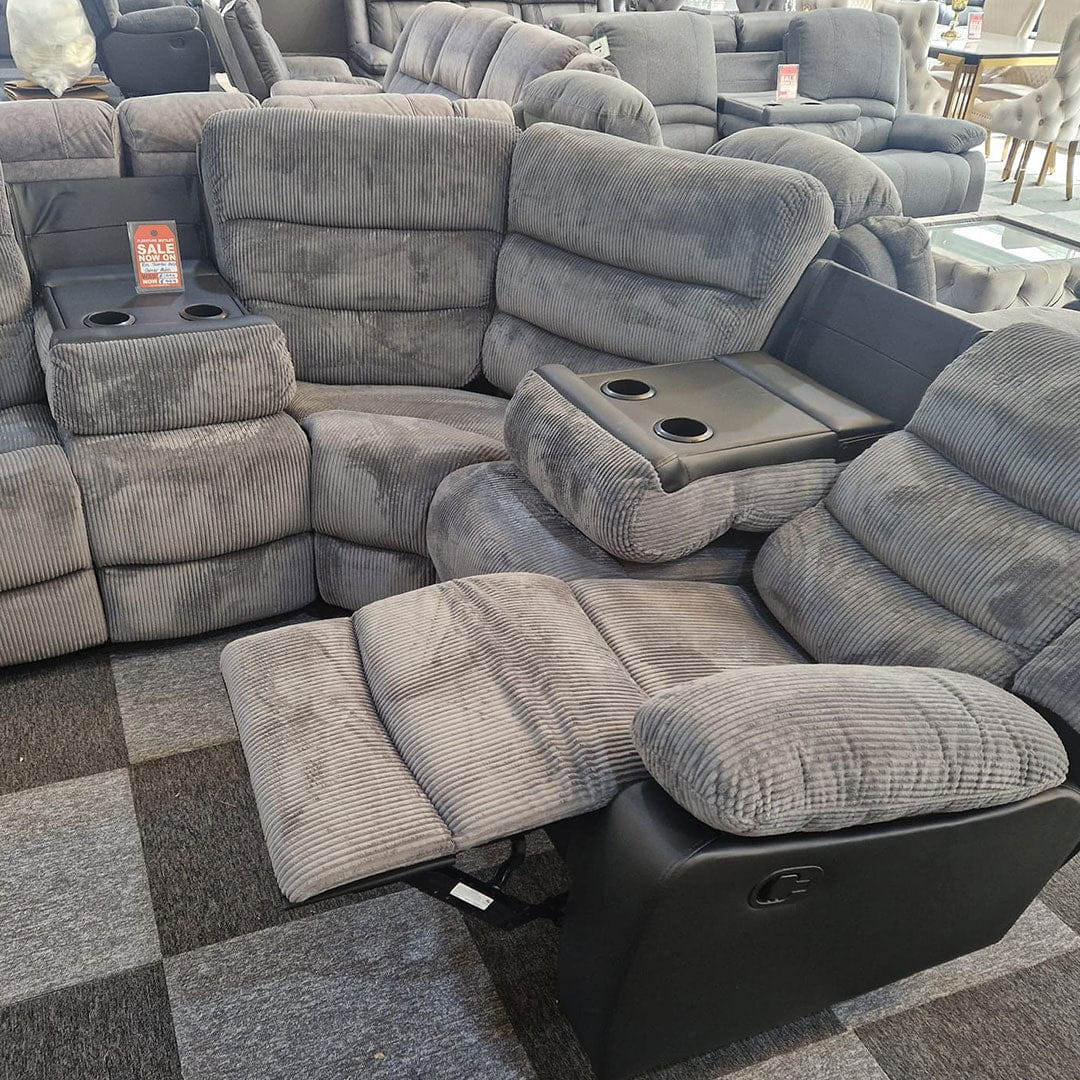 Rio Jumbo recliners 3+2 Seater Sofa Grey